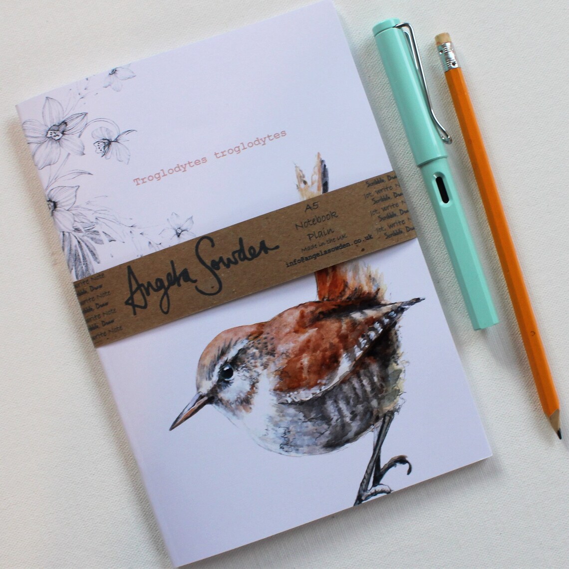 Pretty Wren A5 Notebook by Angela Sowden - Etsy UK