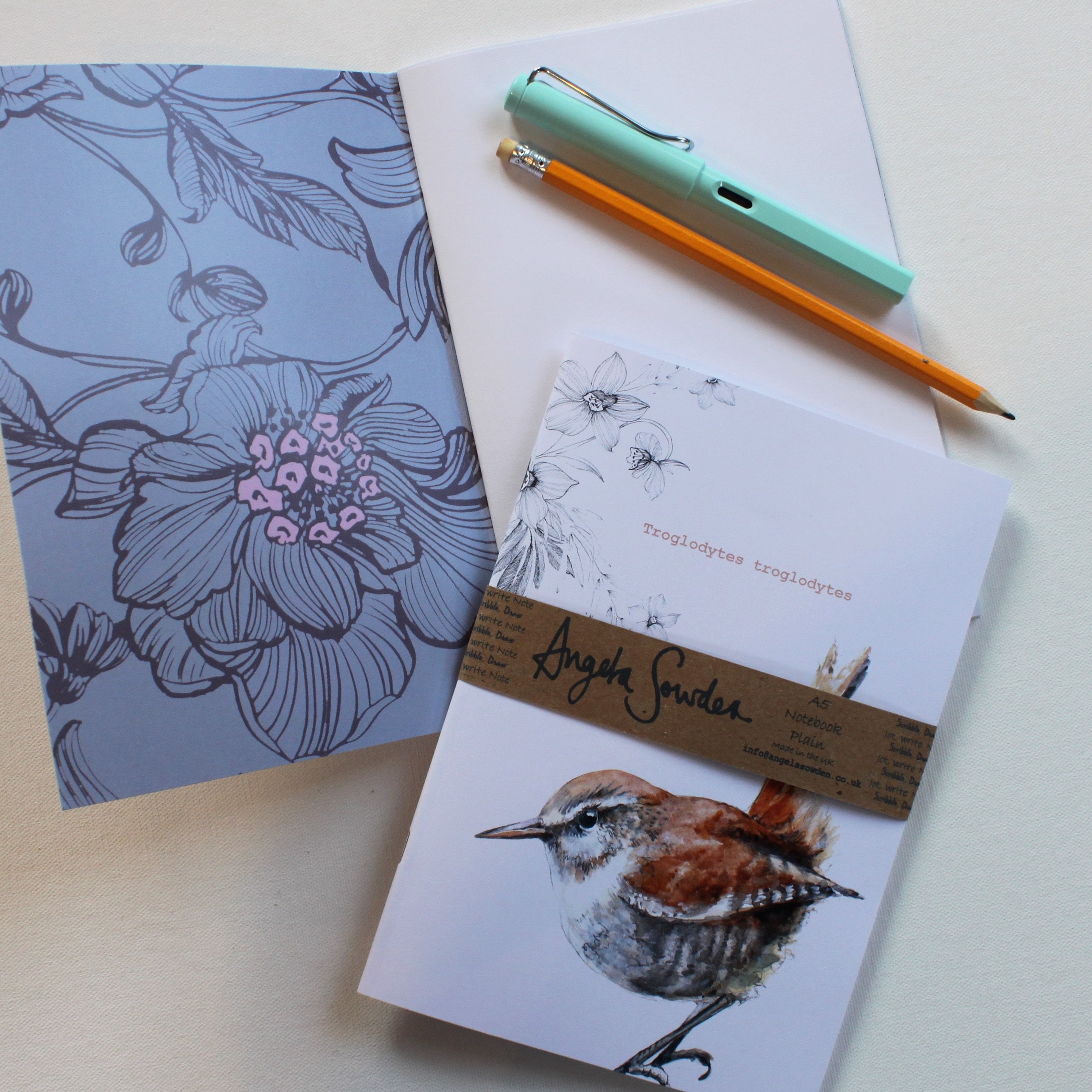 Pretty Wren A5 Notebook by Angela Sowden - Etsy UK