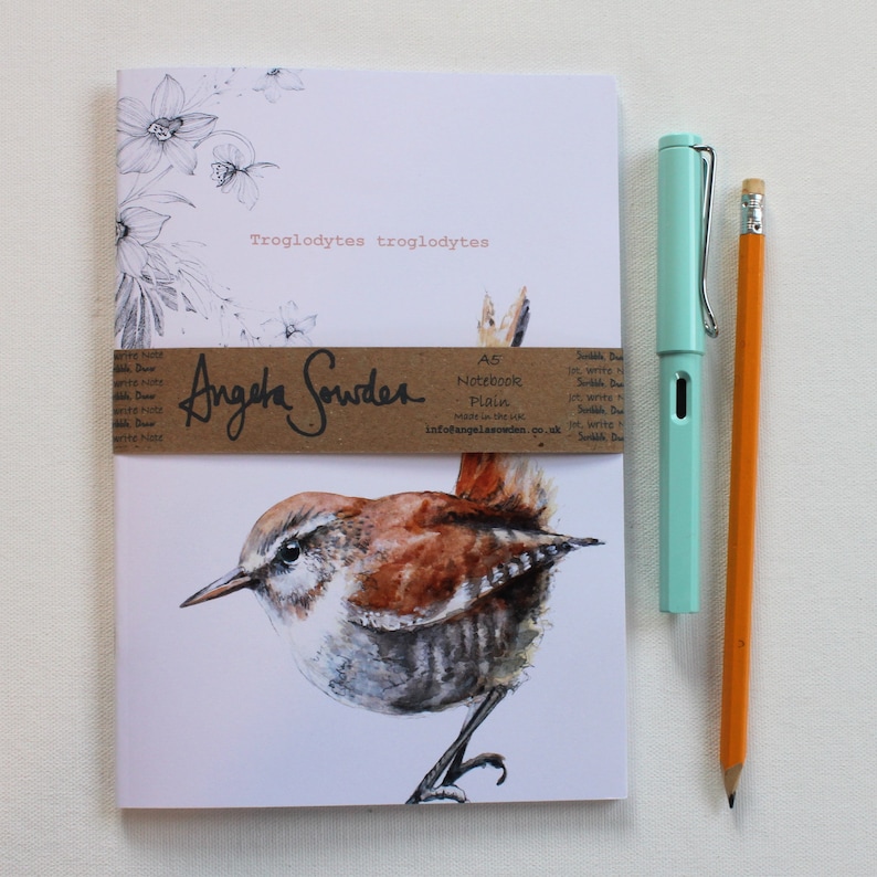 Pretty Wren A5 Notebook by Angela Sowden - Etsy UK