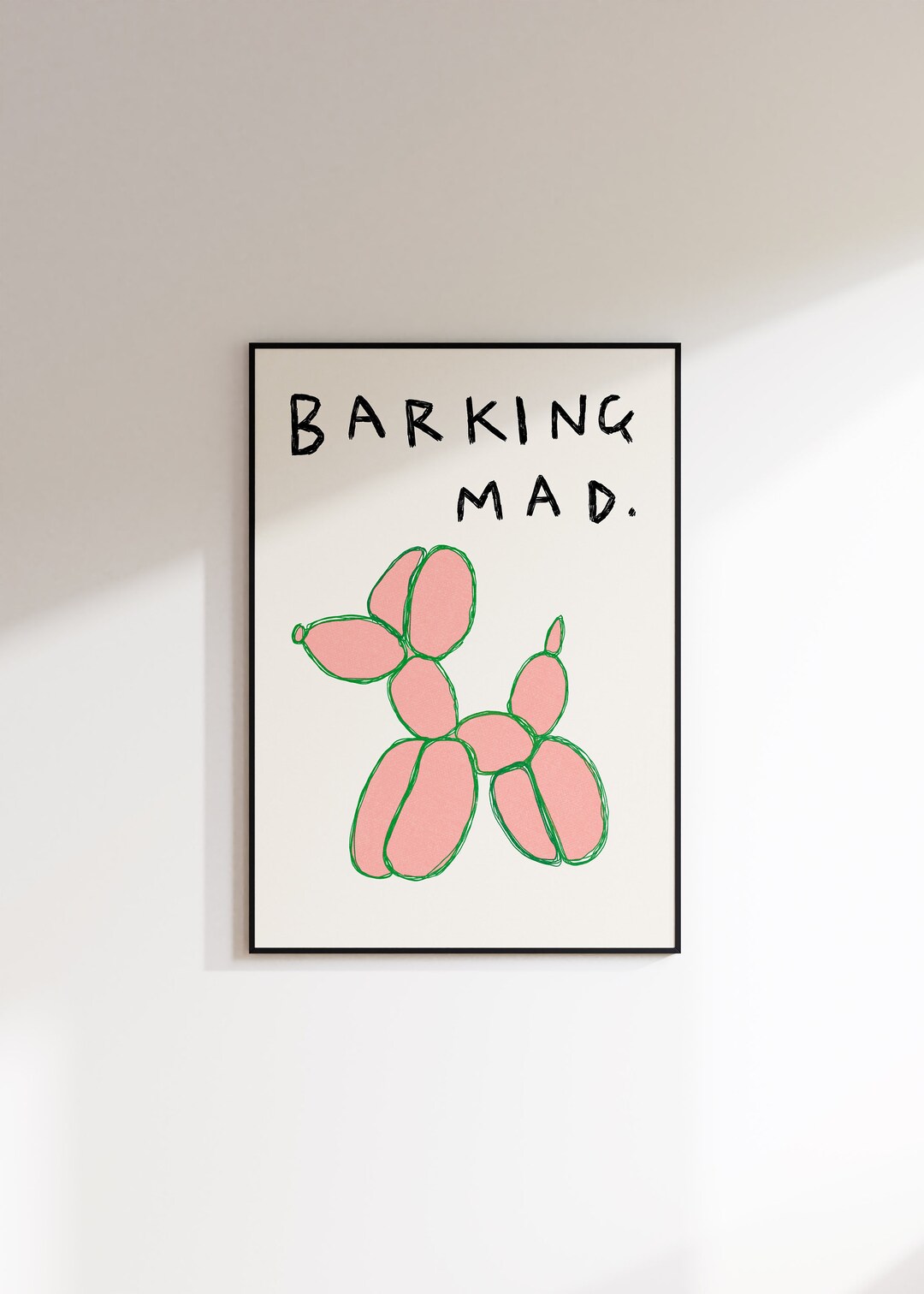Barking Mad Balloon Dog Art Print Colourful Wall Art for Bedroom Retro ...