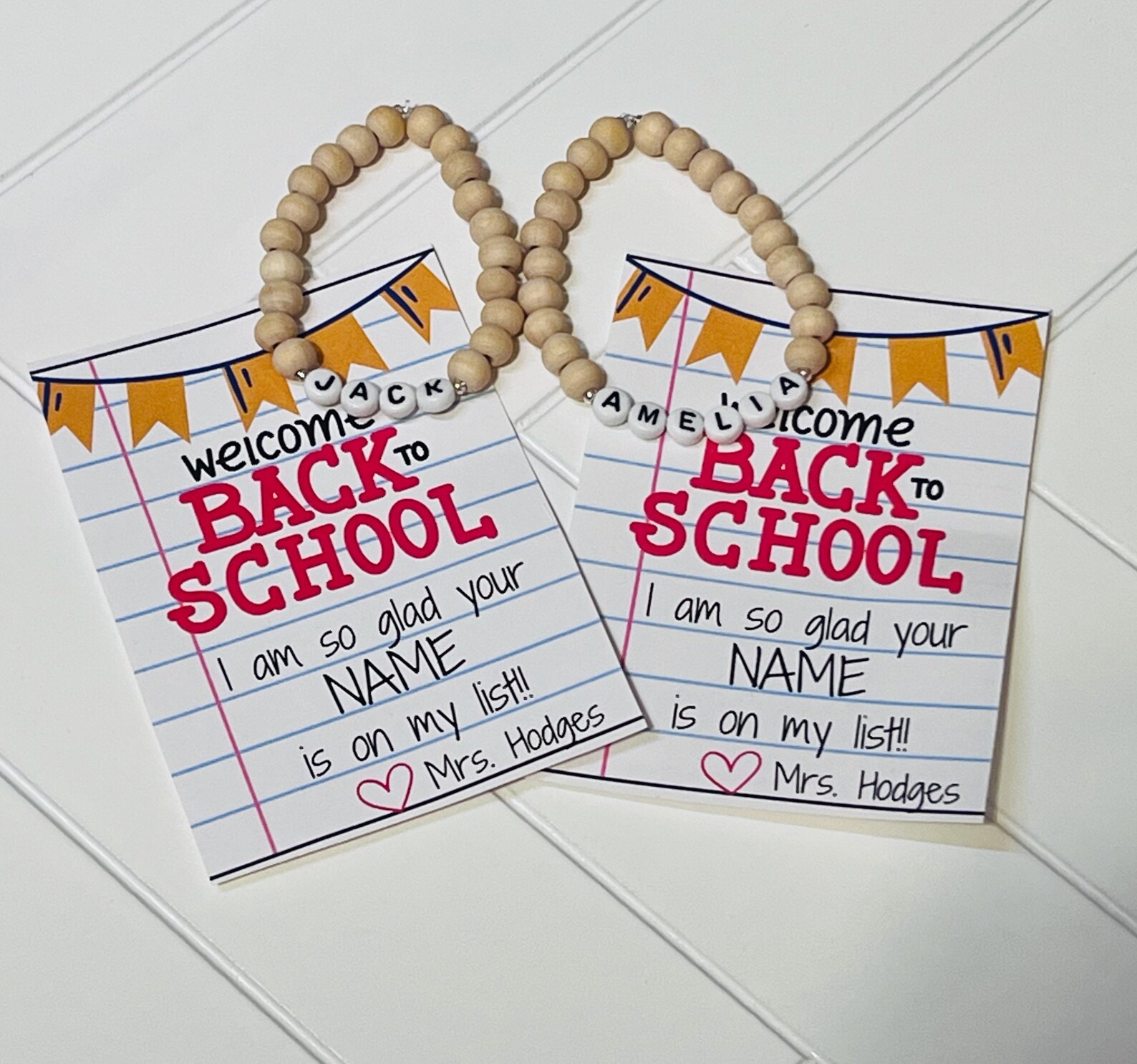 Glad Your Name is on My List Bracelet First Day of School Bracelet - Etsy