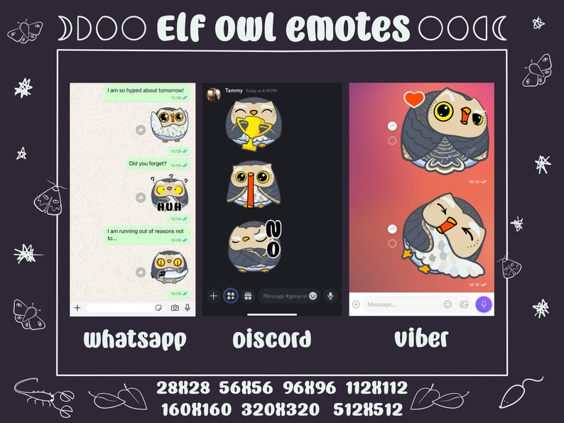 Puff the Owl Emotes | Twitch, Discord, Whatsapp, Youtube, Viber | Cute ...