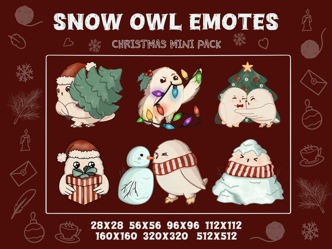 Snow Owl Emotes | Twitch, Discord, Whatsapp, Youtube, Viber | Cute ...