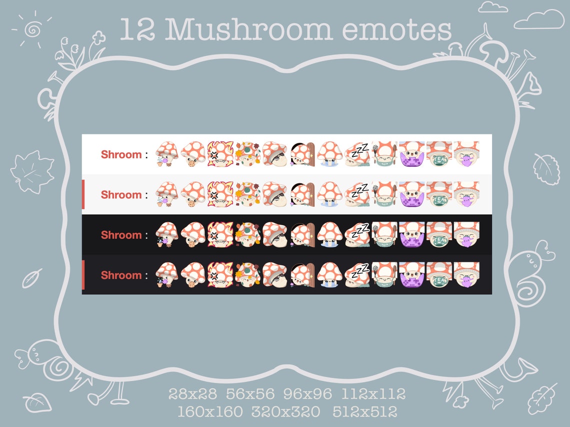 Red Cap Mushroom Emotes | Cute Kawaii Emoji (digital Download) - Etsy