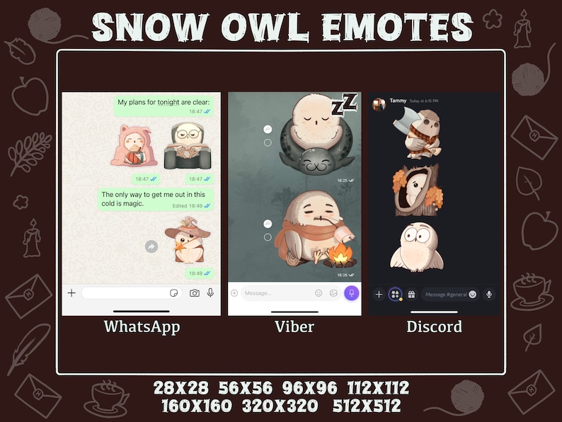 Snow Owl Emotes | Twitch, Discord, Whatsapp, Youtube, Viber | Cute ...
