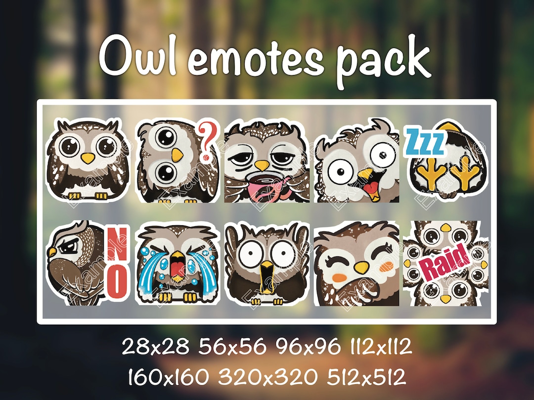 Owl Emotes Pack | Twitch, Discord, Whatsapp, Youtube, Viber | Cute ...