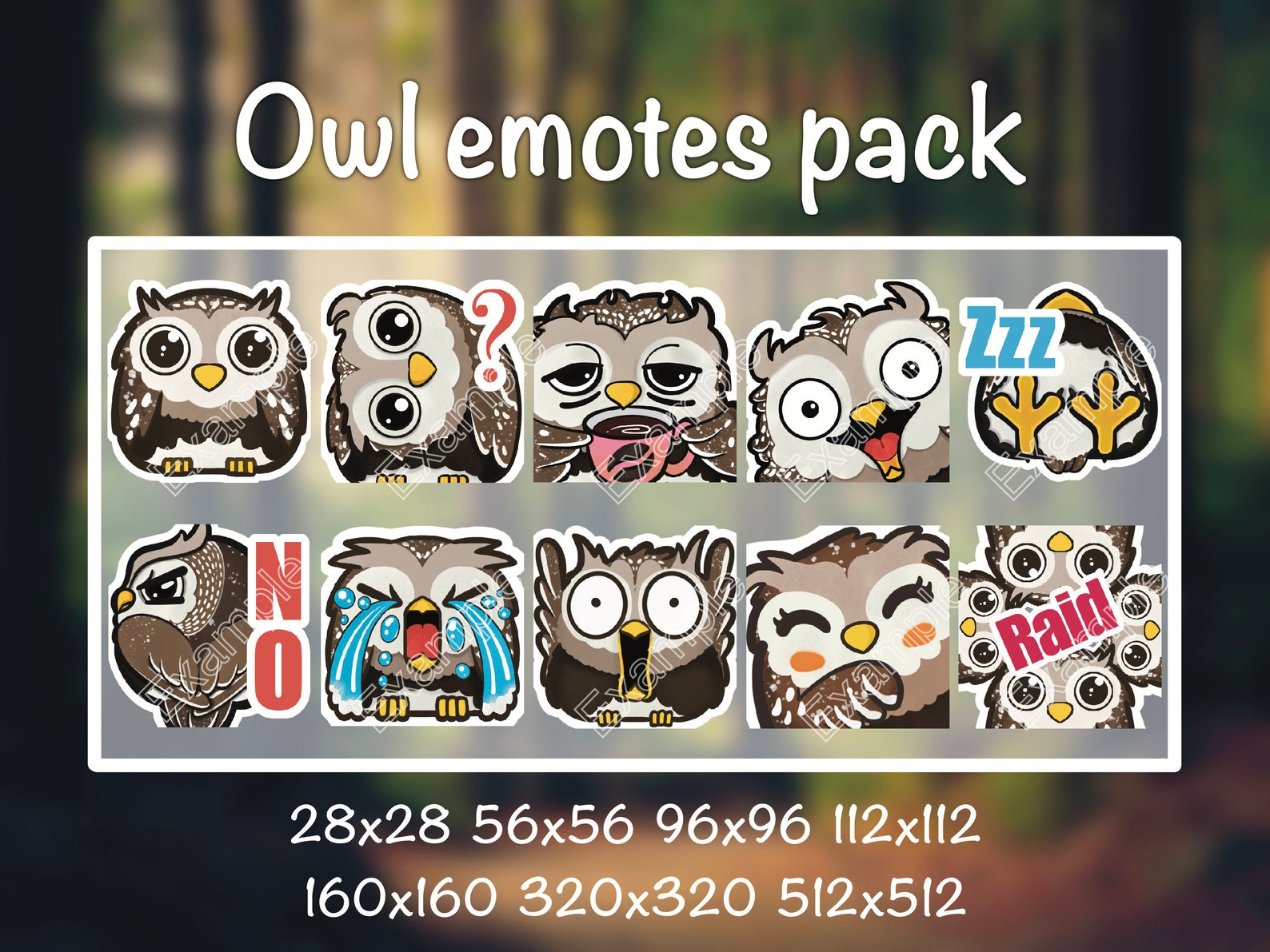 Owl Emotes Pack | Twitch, Discord, Whatsapp, Youtube, Viber | Cute ...