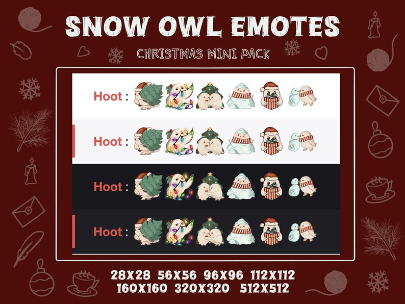 Snow Owl Emotes | Twitch, Discord, Whatsapp, Youtube, Viber | Cute ...