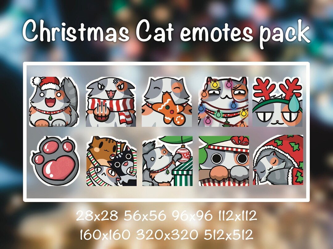 Christmas Cat Emotes Pack Twitch, Discord, Whatsapp, Youtube, Viber ...