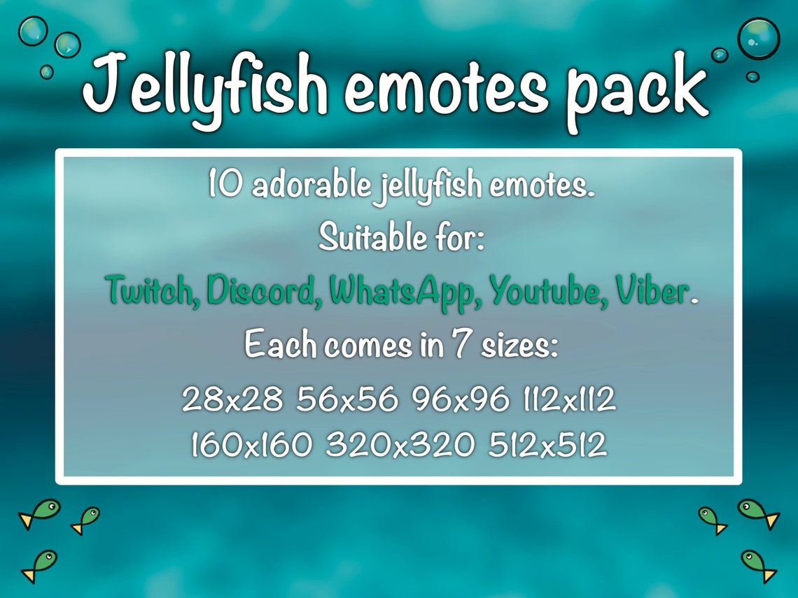 Jellyfish Emotes Pack | Twitch, Discord, Whatsapp, Youtube, Viber ...