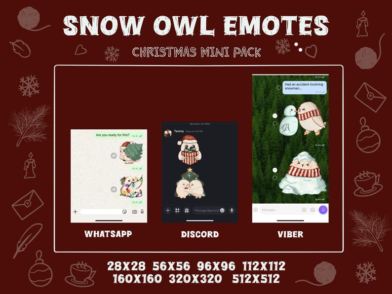 Snow Owl Emotes | Twitch, Discord, Whatsapp, Youtube, Viber | Cute ...