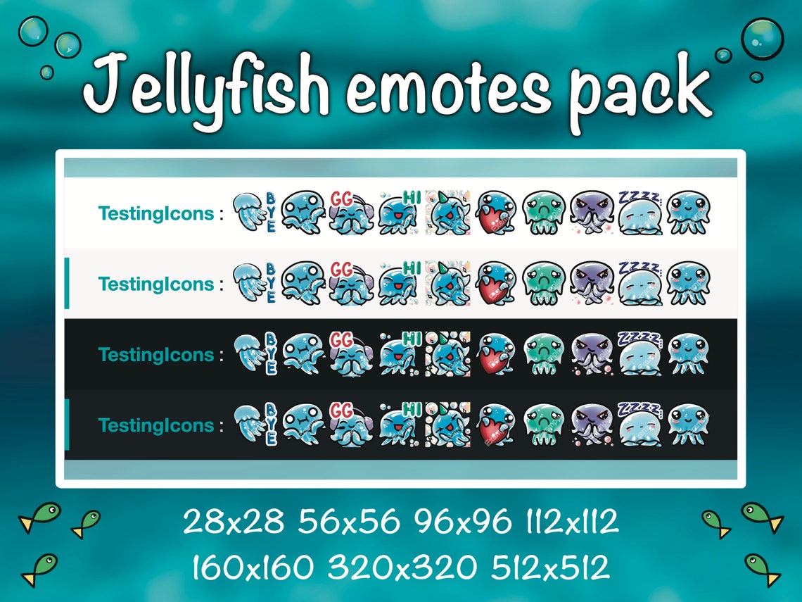 Jellyfish Emotes Pack | Twitch, Discord, Whatsapp, Youtube, Viber ...
