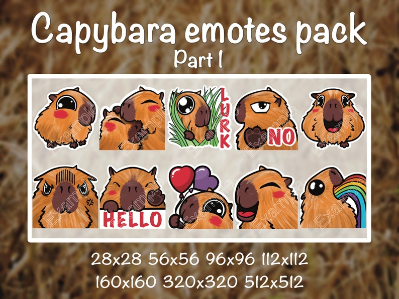 Capybara Emotes | Twitch, Discord, Whatsapp, Youtube, Viber | Cute ...