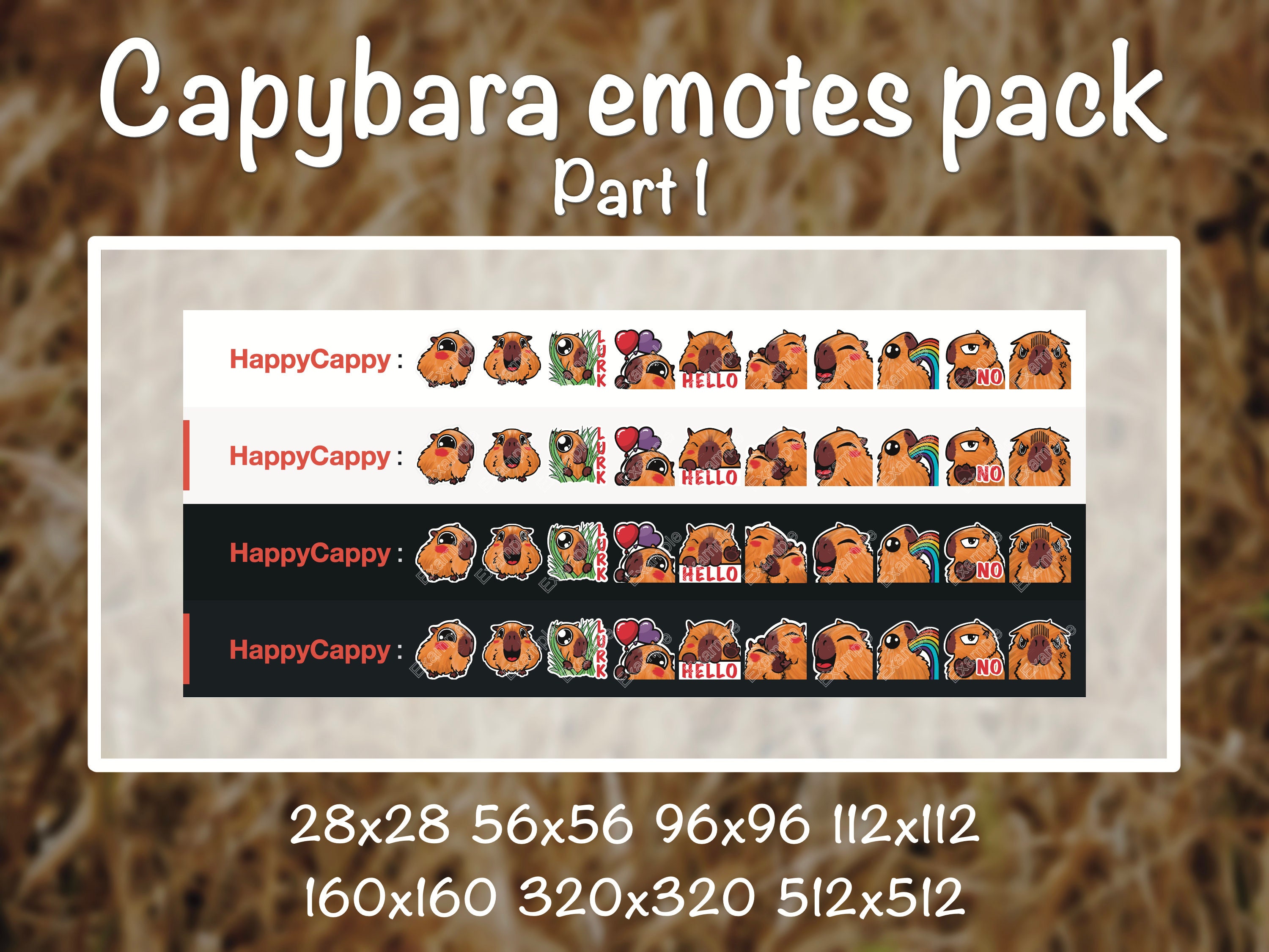 Capybara Emotes | Twitch, Discord, Whatsapp, Youtube, Viber | Cute ...