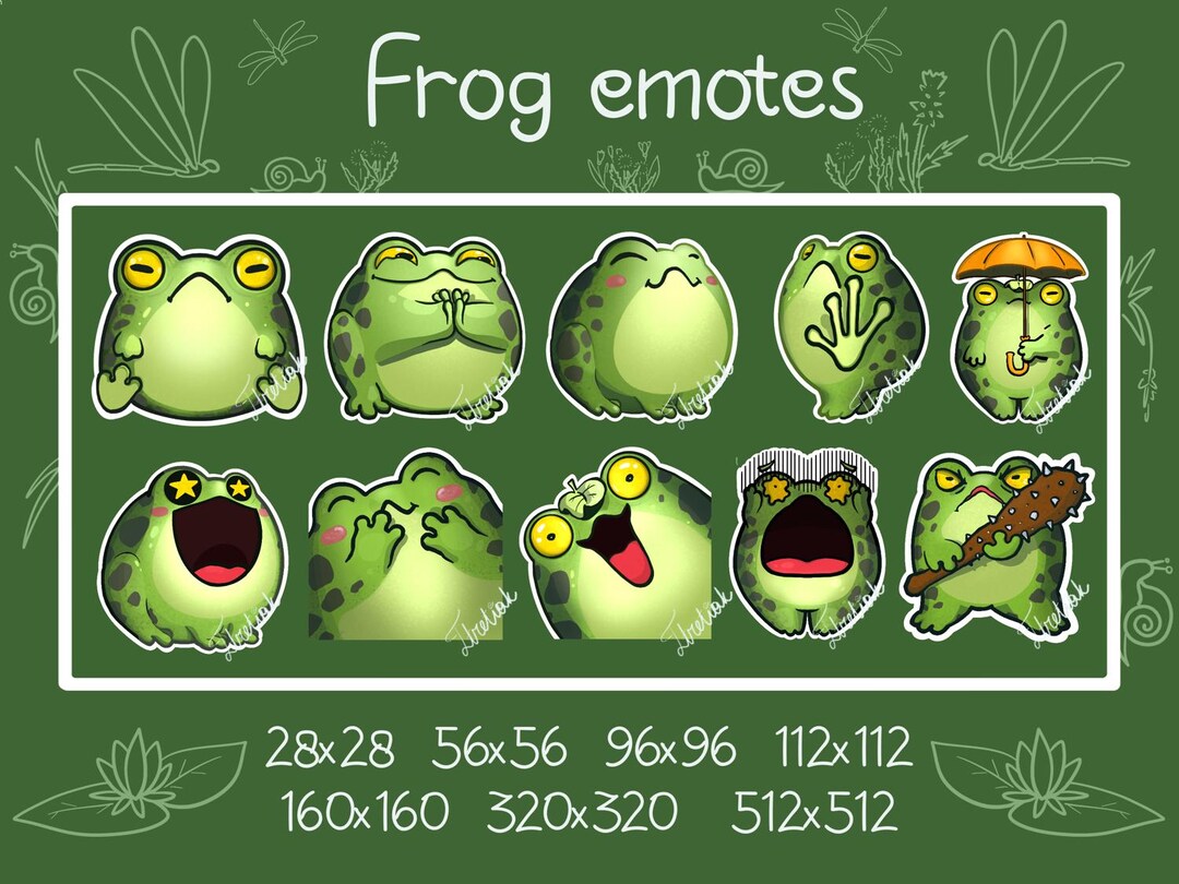 Frog Emotes Pack | Twitch, Discord, Whatsapp, Youtube, Viber | Basil ...