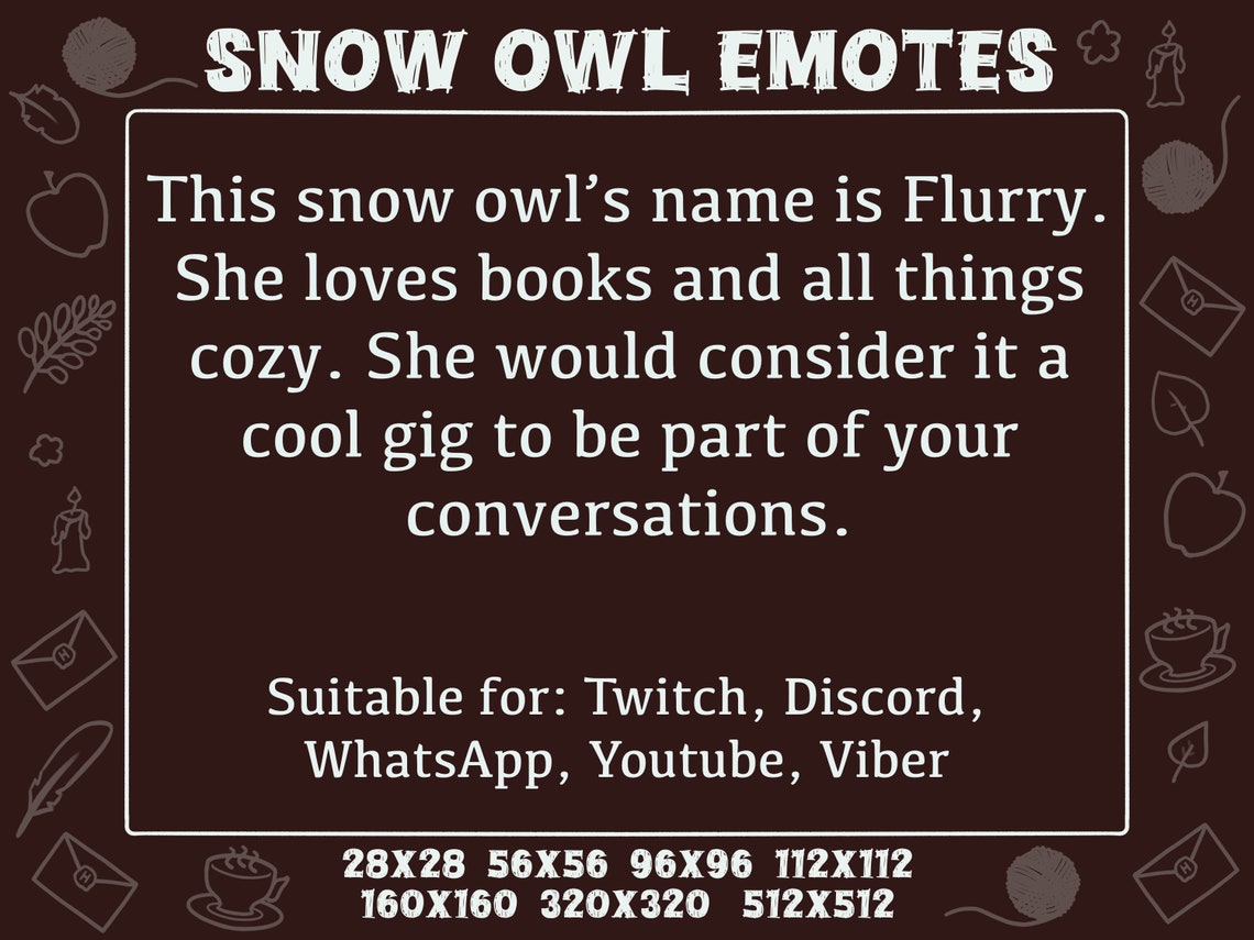 Snow Owl Emotes | Twitch, Discord, Whatsapp, Youtube, Viber | Cute ...
