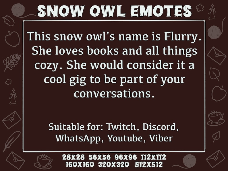 Snow Owl Emotes | Twitch, Discord, Whatsapp, Youtube, Viber | Cute ...