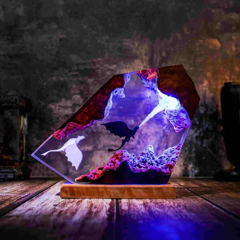 Toothless & Light Fury Resin Lamp | How to Train Your Dragon LED ...