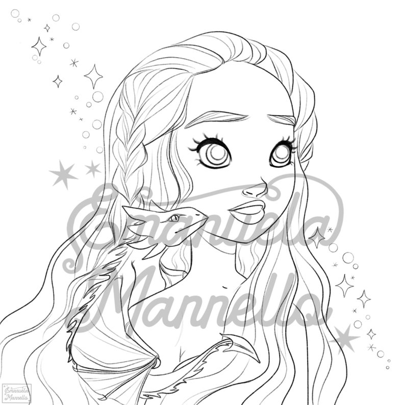 PRINTABLE COLORING PAGE Daenerys Targaryen - Etsy