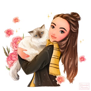 MAGIC STUDENT PORTRAIT Custom Portrait Illustration Portrait Commission ...