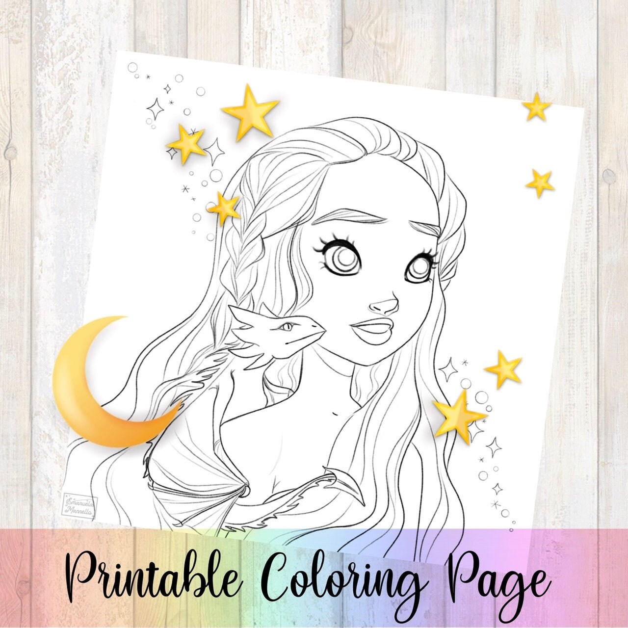 PRINTABLE COLORING PAGE Daenerys Targaryen - Etsy