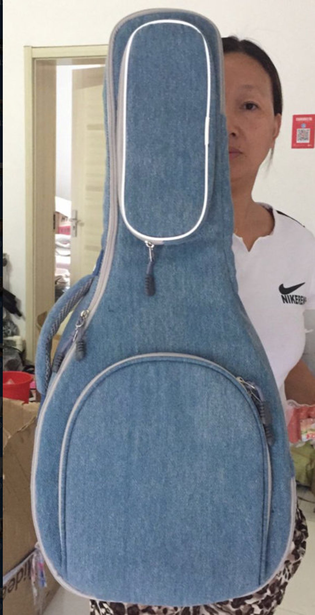 Handmad Denim Mandolin Gig Bag Heavy Duty Soft Mandolin Case Fits for A ...