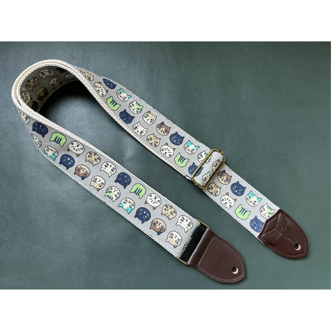 Handmade Cute Cat EMOJI Sturdy Guitar Strap Bass Straps - Etsy
