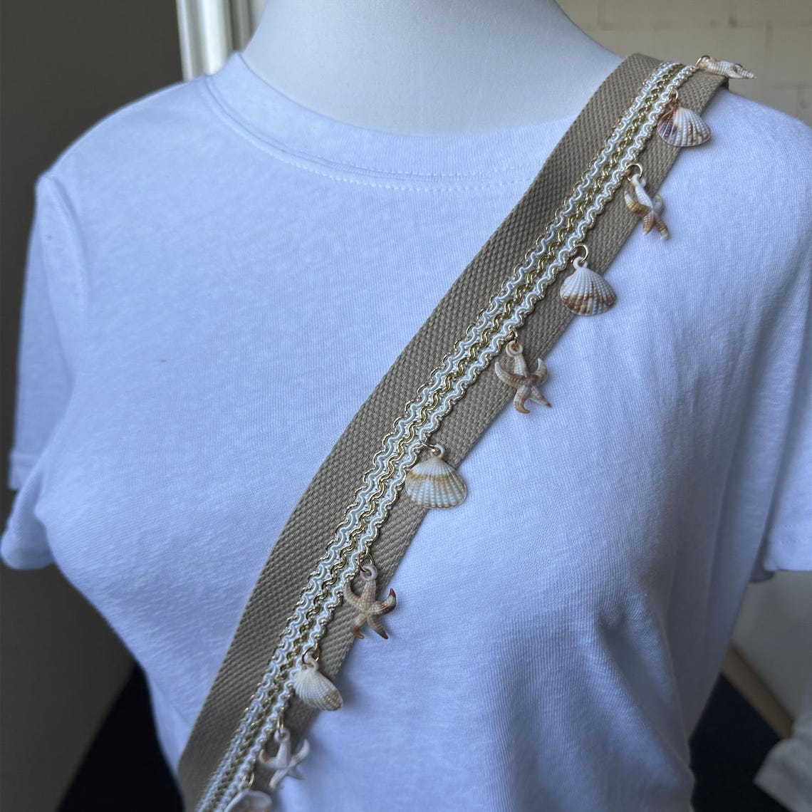 Original Design Handmade Shells and Starfish Bag Strap Purse Strap ...