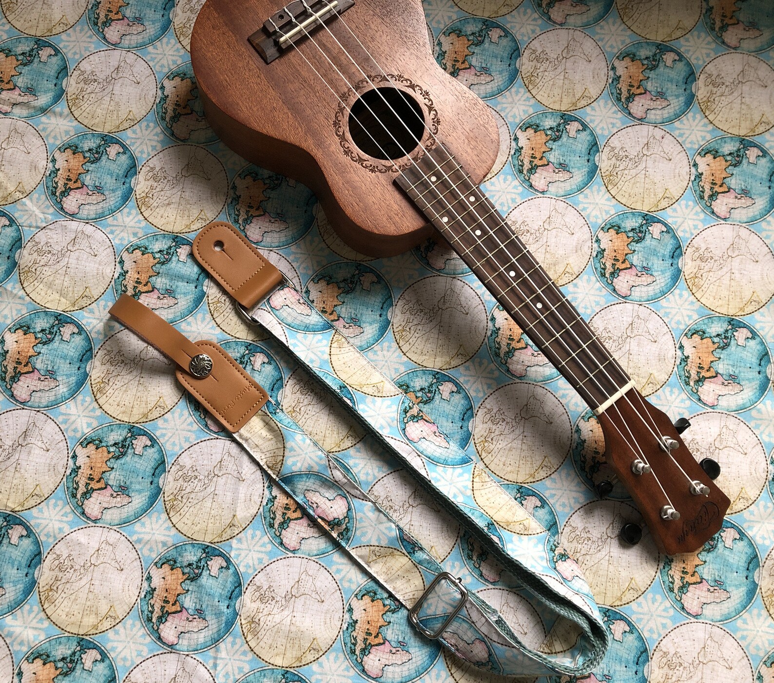 Handmade Antique World Map Ukulele Strap Fits for Soprano - Etsy