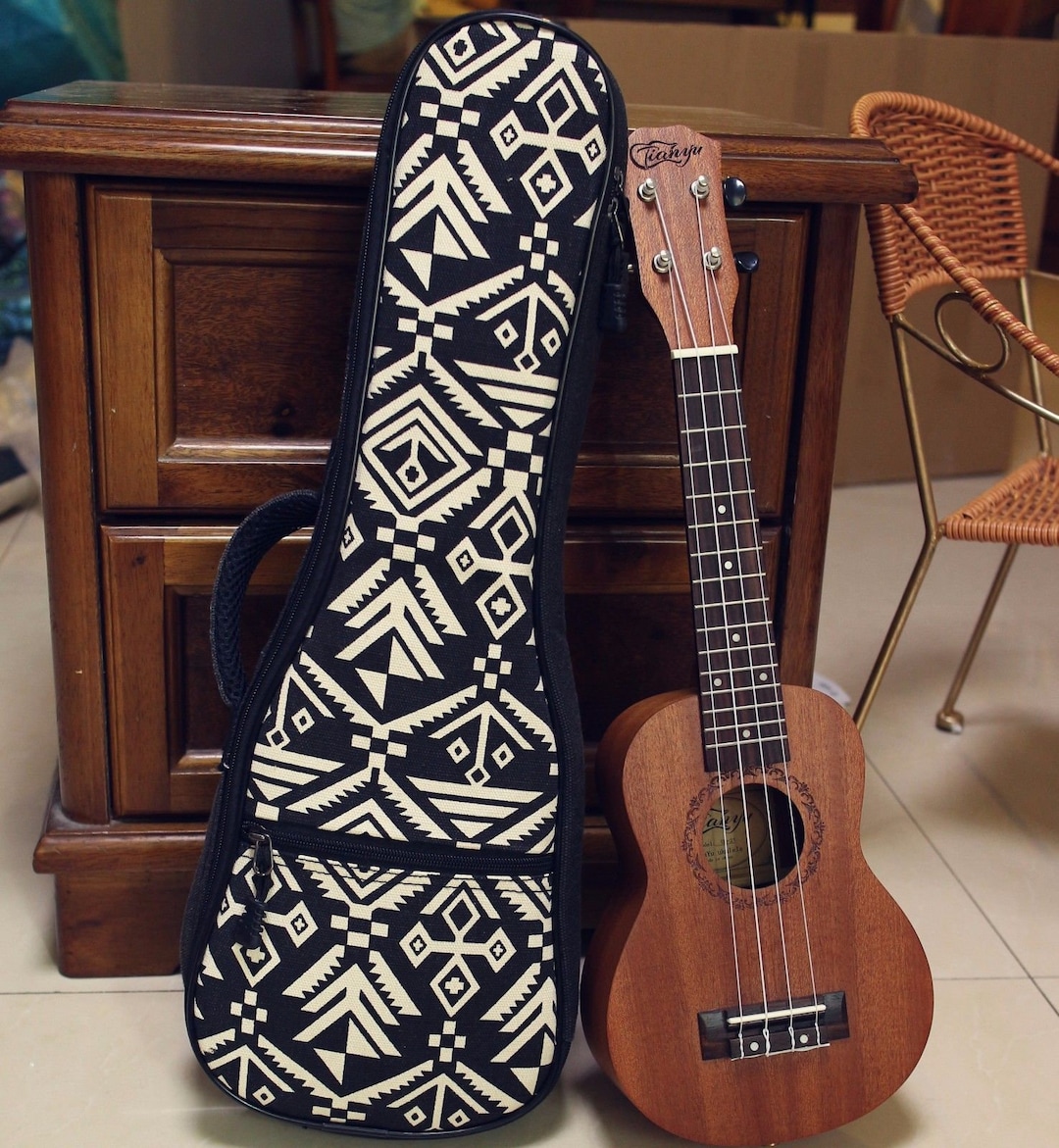 Handmade Retro Padded Canvas Ukulele Case Fits for Soprano Concert ...