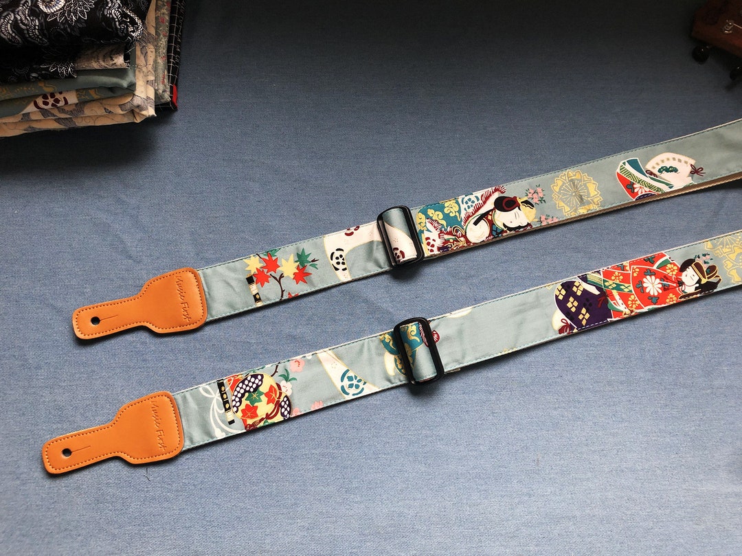 Handmade Japanese Geisha Girl Design Guitar Straps Fits for All Size ...