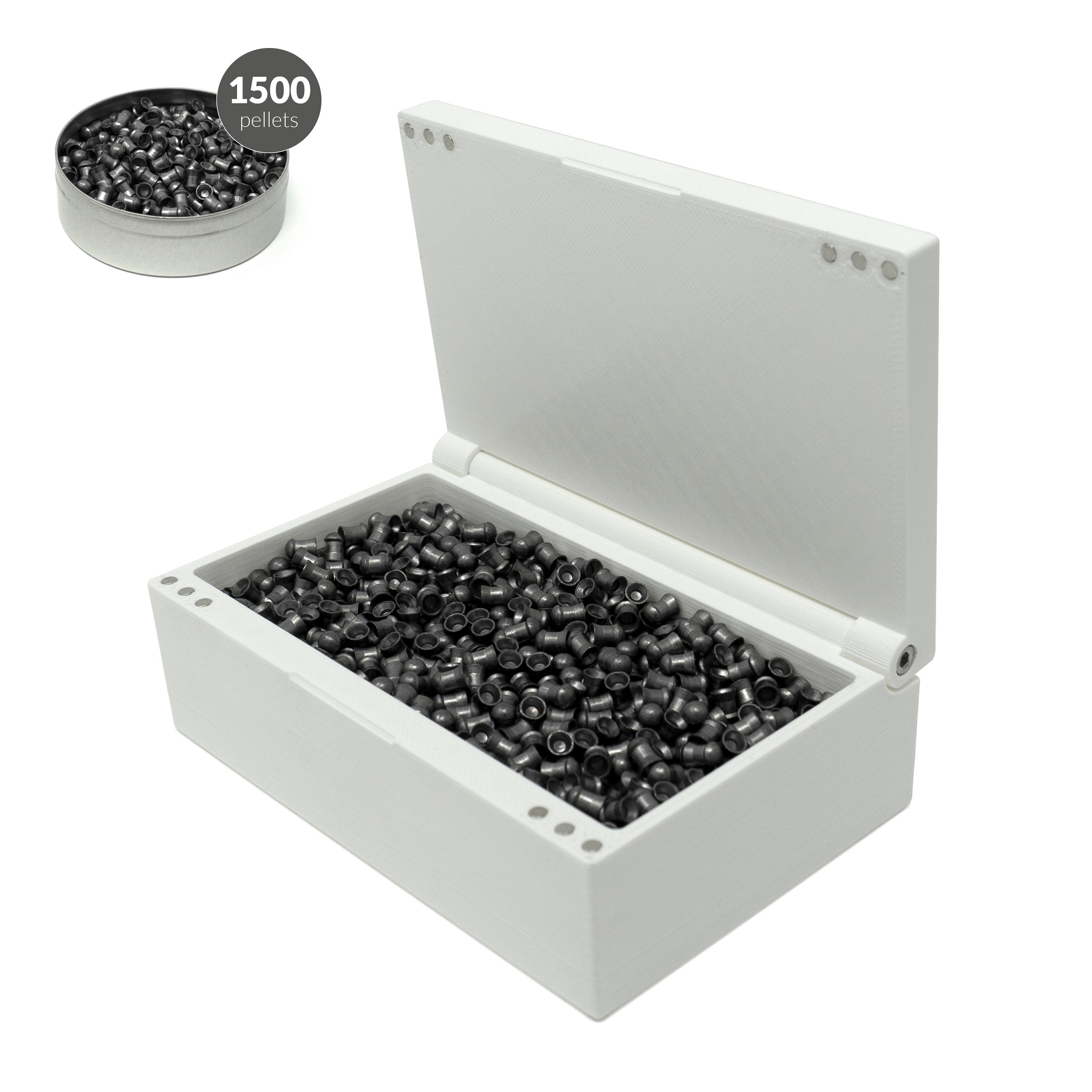 1500 .177 Pellet Rectangle Ammo Box, Ammunition Magnet Box Case Cover ...