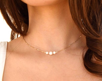 3 pearl necklace | Etsy