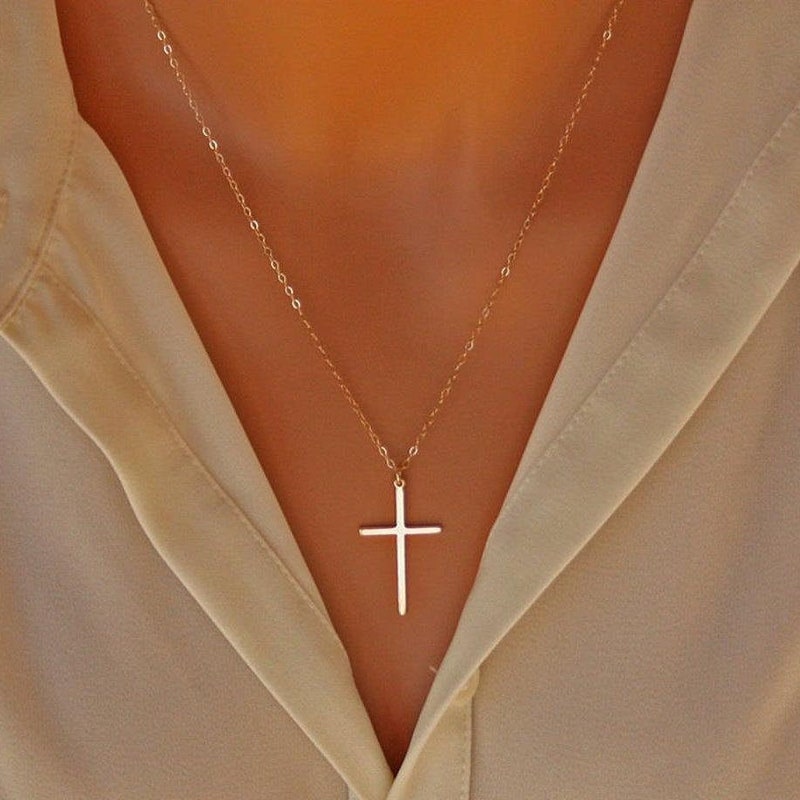 Large Cross Necklace - Etsy