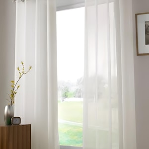 Custom-made Sheer Voile Curtains for High Ceilings,110 Inches Wide, 2 ...