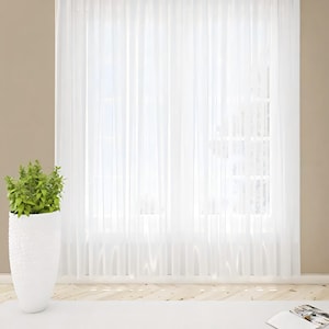 Custom-made Sheer Voile Curtains for High Ceilings,110 Inches Wide, 2 ...