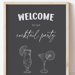 Cocktail Party Welcome Sign Printable Cocktail Sign Bridal - Etsy