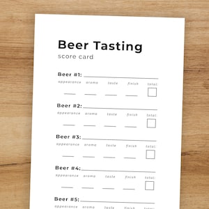 Beer Tasting Sheet, Beer Tasting Party Printable Card, Beer Tasting Sheet, 5 Beers Scorecards - Etsy