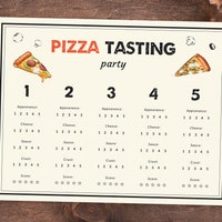 Pizza Tasting Scorecard Printable Template, Party Food Tasting Game ...