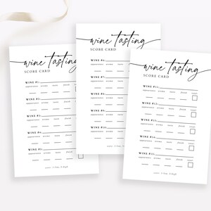Wine Tasting Score Cards for 15 Wines, Winery Wine Tasting Sheets ...