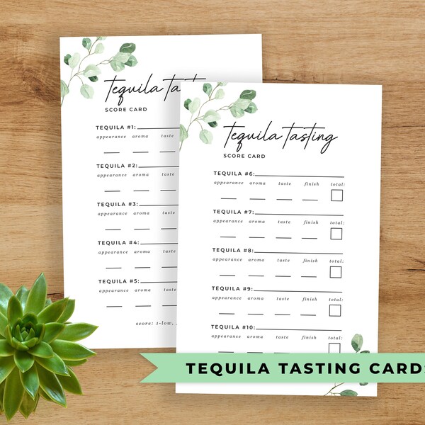 Tequila Tasting Sheets - Etsy