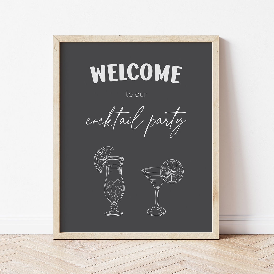 Cocktail Party Welcome Sign Printable Cocktail Sign Bridal - Etsy