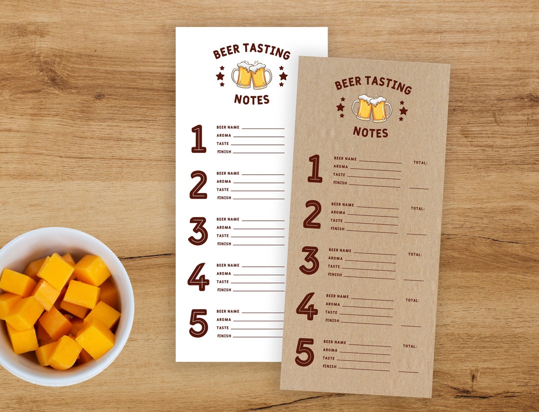 Beer Tasting Cards, Beer Tasting Party Score Card Printable, Rustic ...