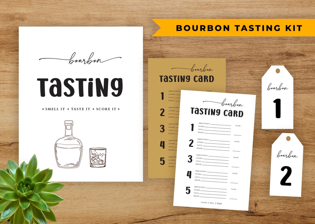 Bourbon Tasting Kit Bourbon Tasting Party Rustic Bourbon Score Card ...