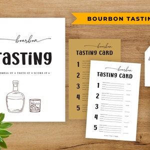 Bourbon Tasting Kit Bourbon Tasting Party Rustic Bourbon Score Card ...