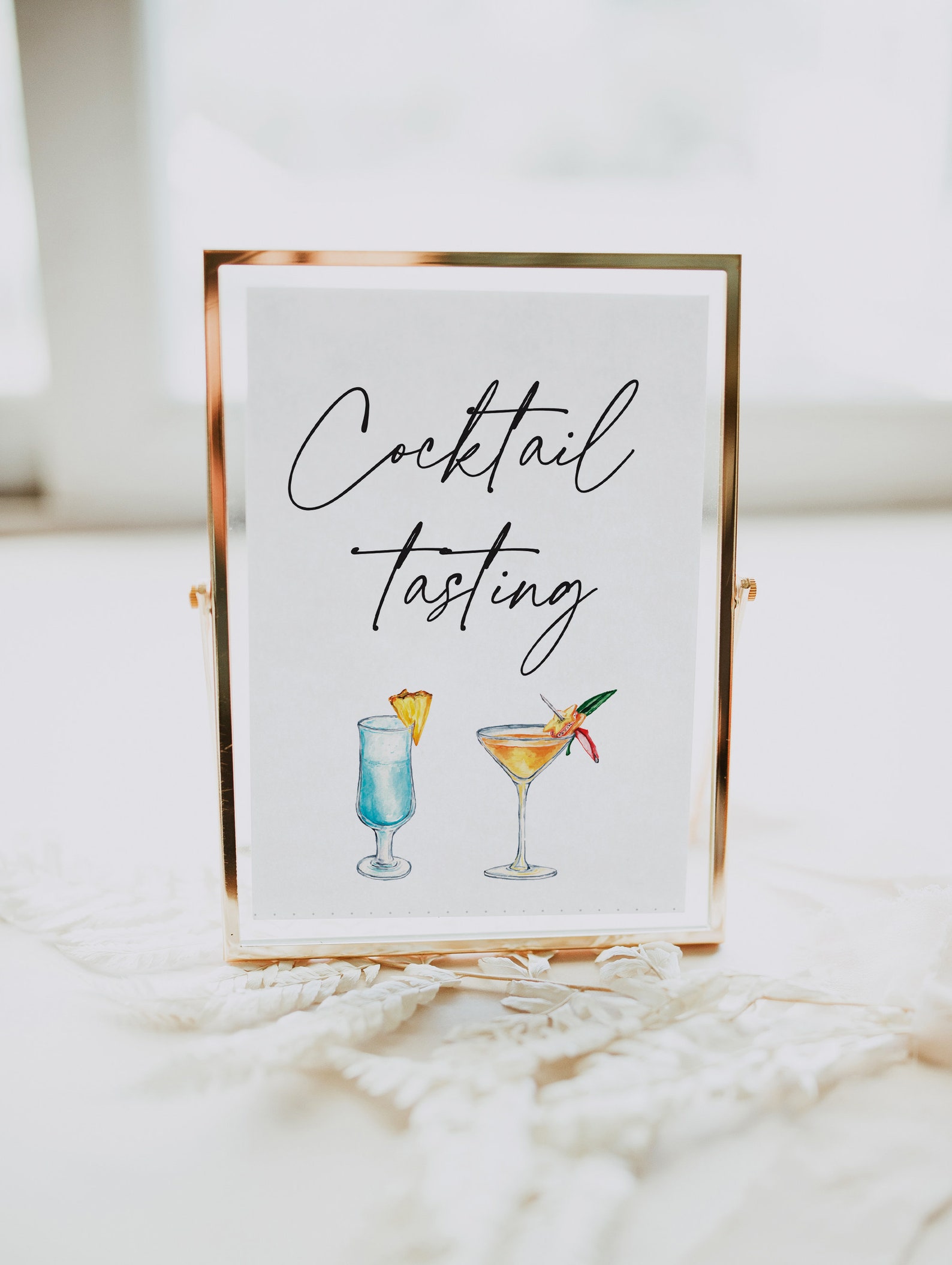 Cocktail Tasting Score Card, Minimalistic Bridal Shower Cocktail ...