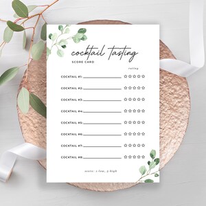 Cocktail Tasting Party Kit Printable, Cocktail Tasting Sheet and ...