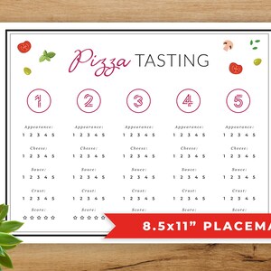 Pizza Tasting Sheets, Printable Pizza Tasting Score Card, Family Pizza ...