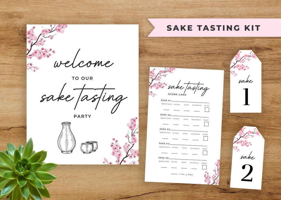 Sake Tasting Party Kit, Sake Tasting Sign, Score Cards, Placemat and ...