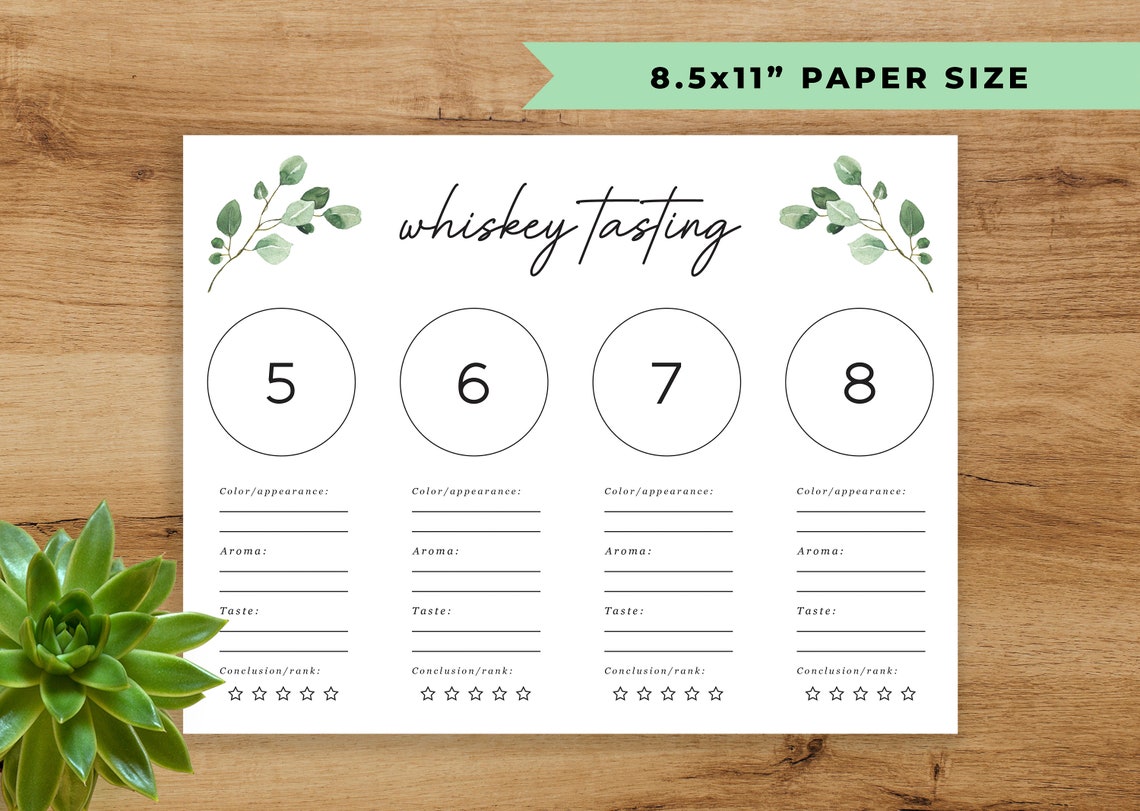 Whiskey Tasting Flight Score Mat 8 Whiskey Glasses Sheet - Etsy